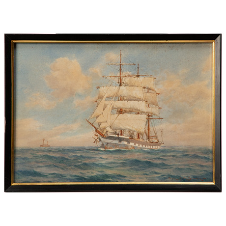 SAMUEL J M BROWN. Watercolor on Board, signed. Art - Paintings - Auctionet