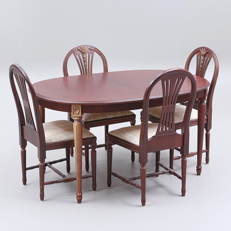 MATGRUPP, 5 delar, gustaviansk stil, "Axet", 1900-talets andra hälft ...