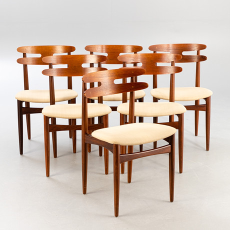 JOHANNES ANDERSEN. Bramin. 6 teak chairs 'model 178'. Denmark, 1960s ...