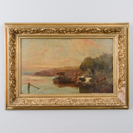 OKÄND KONSTNÄR, engelskt landskapsmåleri, olja på duk, 1800/1900-tal. Konst - Måleri - Auctionet