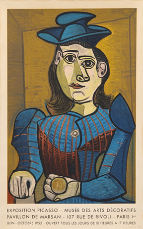 PABLO PICASSO. COLOR LITHOGRAPHIC POSTER, executed in 500 copies, of ...