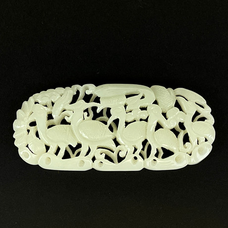 CHINESE JADE PANEL OF BIRDS. Asiatica - Auctionet
