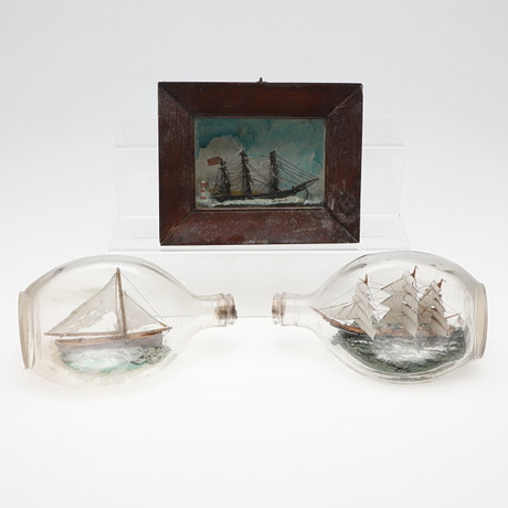 UN BARCO DE ARTE POPULAR EN UN MARCO DE MADERA. Arte folclórico - Otros ...