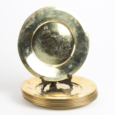 JULTALLRIKAR, 8 st, mässing, Skultuna 1978-1982. Silver & Metall - Tenn ...