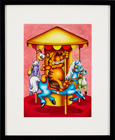 JIM DAVIS STUDIOS, Garfield and Odie riding a merry-go-round, probably ...