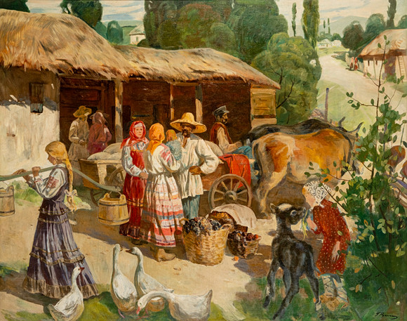 GALINA ALEKSEEVNA RUMJANTSEVA (GEB. 1927). In the village. Art ...