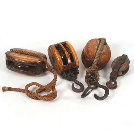 TALJA/BLOCK, 4 st, 1900-tal. Övrigt - Teknika & Nautika - Auctionet