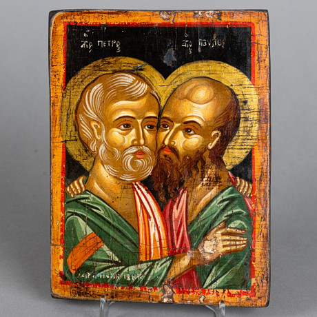 Icon- 'The two apostle brothers' Andrew and Peter, 20th century. Art ...