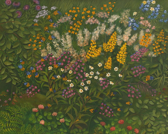 VALBORG BENGTSSON. Oil on canvas, "Meadow flowers in June", monogram ...