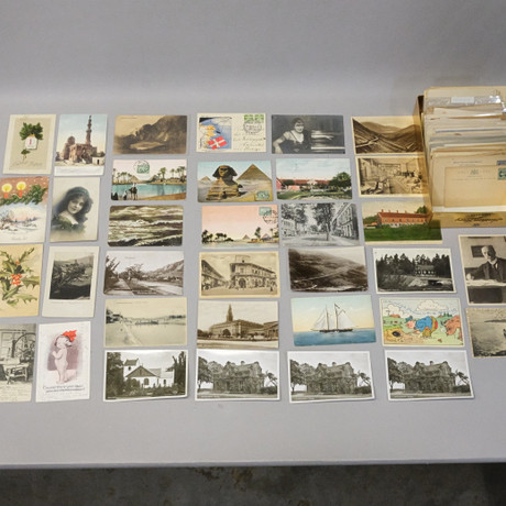 A Collection OF OLD POSTCARDS AND LETTERS. Coins, Medals & Stamps ...