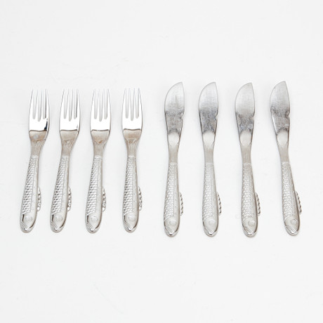 FISKBESTICK, 4 par, "Nobel", Gunnar Cyrén, Gense. Silver & Metall ...