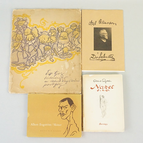 ALBERT ENGSTRÖM. mapp med reproduktioner, "Ett Tjog Teckningar ur ...