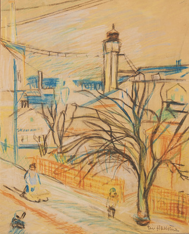ERIC HALLSTRÖM. Probably the Water Tower, Sundbyberg, signed Eric ...