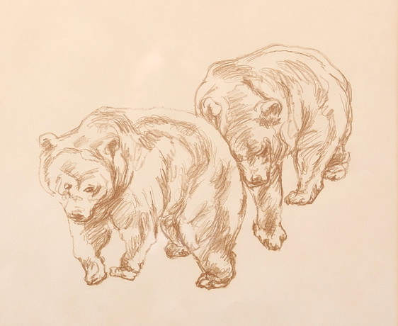 ARVID KNÖPPEL. Bears. Lithograph, signed and numbered 51/150. Art ...