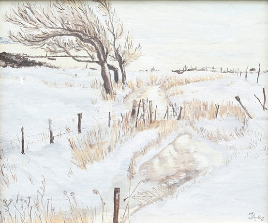 INGRID ANDERSSON (FÖDD 1956). Vinterlandskap, olja på duk, signerad och ...