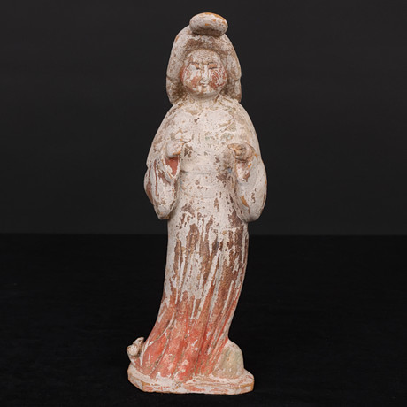 FIGURINE, "Fat Lady" painted terracotta, Tang dynasty (AD 618-906 ...
