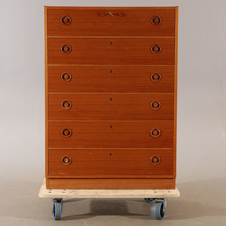 ERIK FRANSSON. Byrå, 6-lådig, "600 T", teak, Erik Franssons Fabriker AB ...