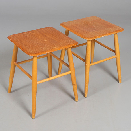 ILMARI TAPIOVAARA. Pallar, ett par, björk, "Fanett", Edsbyverken, 1900 ...