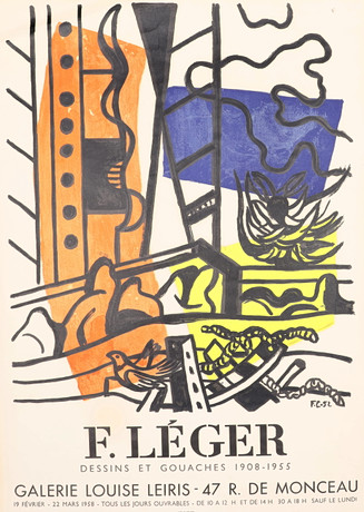 POSTERS, 3 pcs, France motif, i.a. Color lithographic poster F.Léger ...