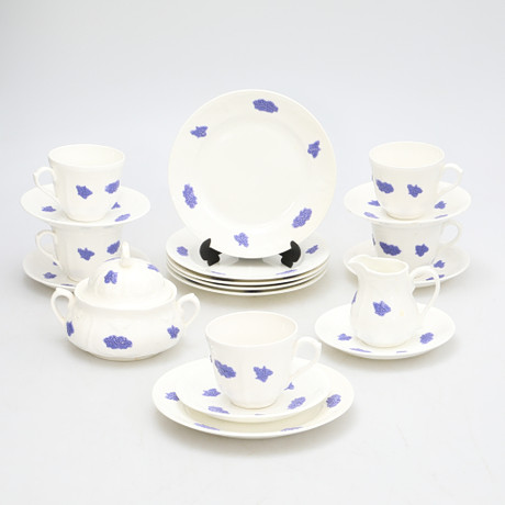 KAFFESERVIS, Gustavsberg Blå blom, 19 delar. Keramik & Porslin ...