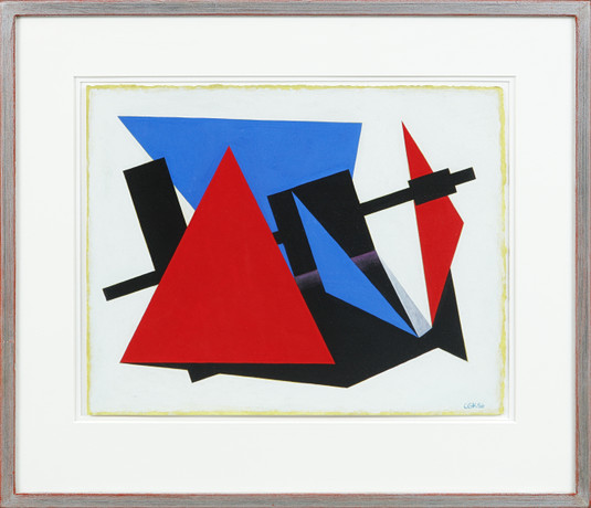 CLAES-GÖRAN KARLSSON. Geometrisk komposition, Tempera på papper ...
