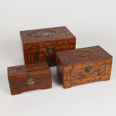 KAMPERIARUT, 3 kpl, puuveistetty, 1900-luku. Muut - Muut - Auctionet