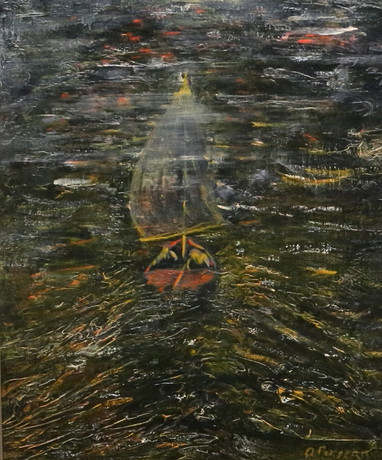 OIDENTIFIERAD KONSTNÄR. Olja på duk, signerad O. Persson. Konst ...