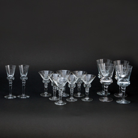 GLASSWARE PARTS, 13 pieces, "Gustav III", Reijmyre. Glass - Tableware ...