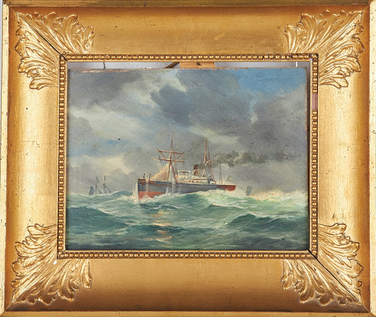 WILLY BILLE (1889-1944). Boat on the sea, oil on Board, signed. Art ...