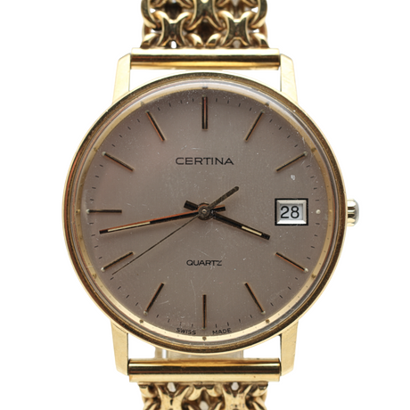 WRIST WATCH, 18k gold, Certina, quartz, 1900s. Clocks & Watches ...