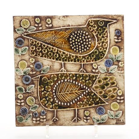LISA LARSON. "Birds", wall relief, ceramic, from the "Unique" series ...