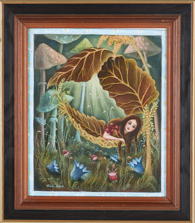 LINDA LYSELL. komposition, olja på duk. Konst - Måleri - Auctionet