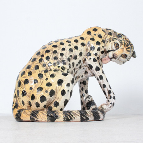 Ceramic Sculpture / Figure 'Cheetah', Italy. Ceramics & Porcelain ...