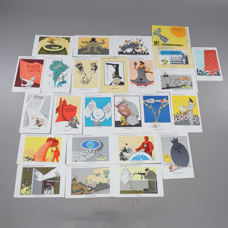 RUSSIAN PROPAGANDA POSTERS, 1 folder, 24 sheets, 1970s/80s. Art - Other ...