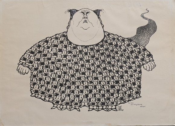 CARICATURIST EWERT KARLSSON'S (EWK) MODEL FOR THE PHENOMENAL LITHOGRAPH ...