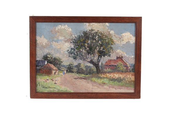 ALLAN EDWARDS (SIGLO XX) FIGURAS EN UN CAMINO DEL PAÍS. Arte - Pintura ...