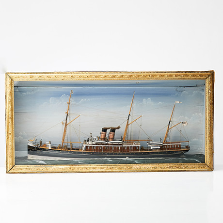 DIORAMA med fartygsmodell, SS Alexandria, 1900-talets första hälft ...