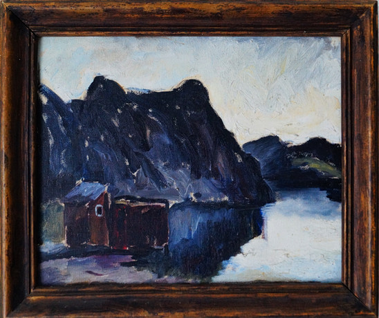 OIDENTIFIERAD KONSTNÄR, MÖJLIGEN BIRGER SIMONSSON. Kustvy, olja på duk ...