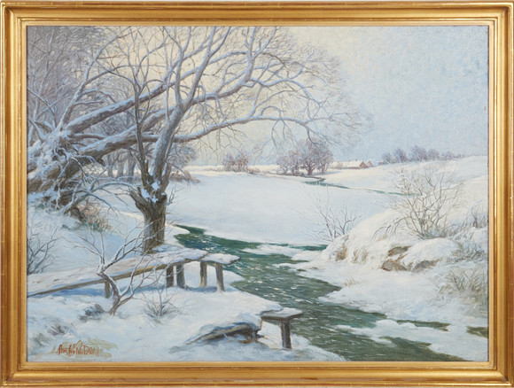 ANSHELM DAHL. (1897-1964): Kustlandskap, signerad Anshelm Dahl, olja på ...