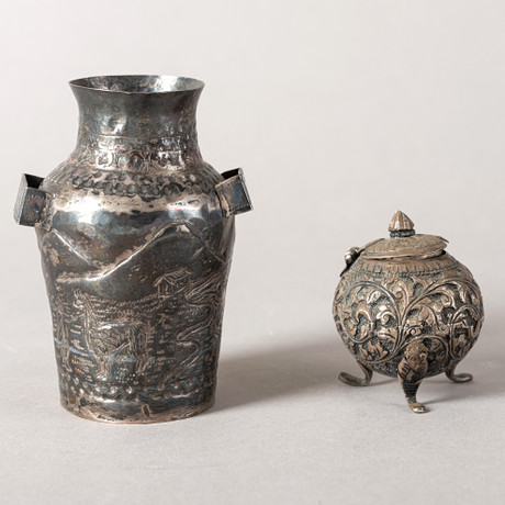 Two small silver vessels, India, 20. century. Asiatica - Auctionet