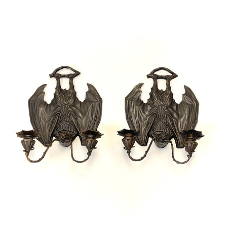 BRONZE BAT WALL SCONCES. Lighting & Lamps - Other lighting - Auctionet