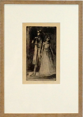 BÖRJE SANDELIN (1926-1970). Etsning, "Nattvandrare", signerad Sandelin ...