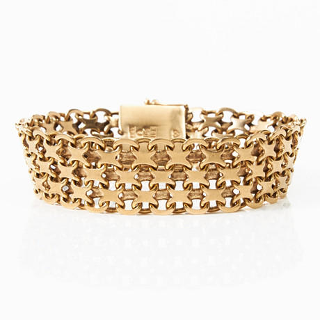 ARMBAND, 18 k guld, x-länk, August Mikkov AB, Stockholm 1964. Smycken ...