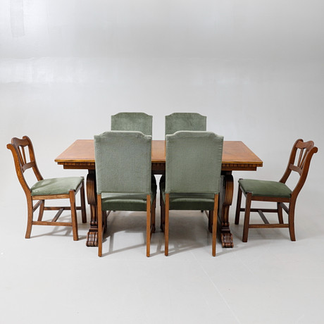 MATGRUPP, 7 delar, ek, barockstil, 1920/30-tal. Möbler - Matsalsmöbler ...