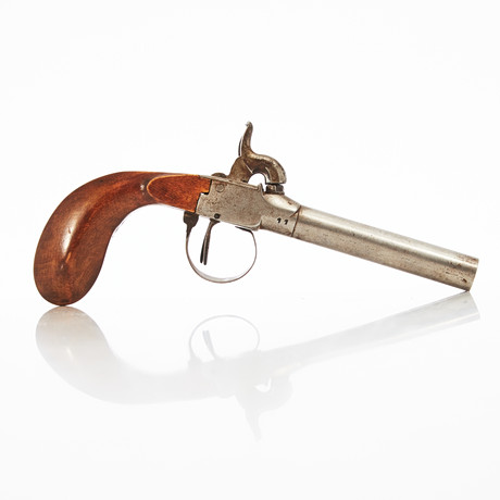 BLOCK PISTOL, Belgian, double barrel, 19th century. Weapons & Militaria ...