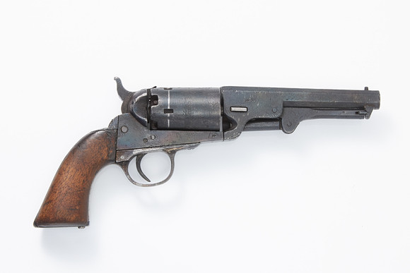 BLOCK LOCK REVOLVER, Belgian, circa mid 1800s, copy after Colt, barrel ...