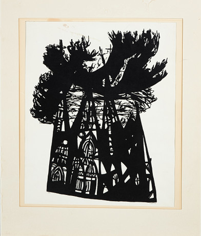 HERMAN TALVIK. "Katedral I", litografi, signerad och daterad 1960 ...