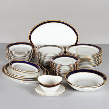 DINING SET, 57 pieces, "Echt Weimar cobalt", Weimar, Germany. Ceramics ...