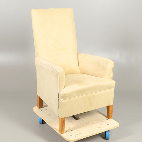 A MODERN SUEDE UPHOLSTERED ARMCHAIR. Furniture - Armchairs & Chairs ...