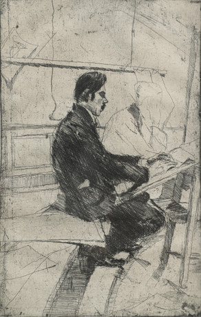 AXEL FRIDELL. Etching, writing man, signed. Art - Engravings & Prints ...